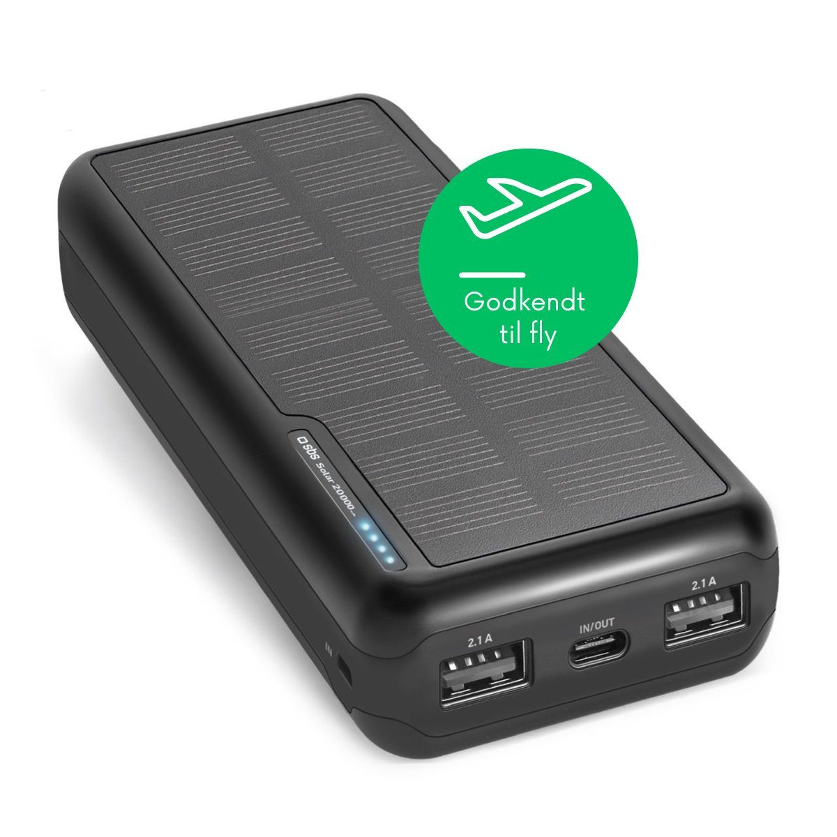 SBS TTBB10000SK Solcelle Powerbank med 10.000 mAH - Batterier og ...